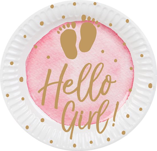 Boland - Set 10 papieren bordjes 'Hello girl!' - Geen thema ...