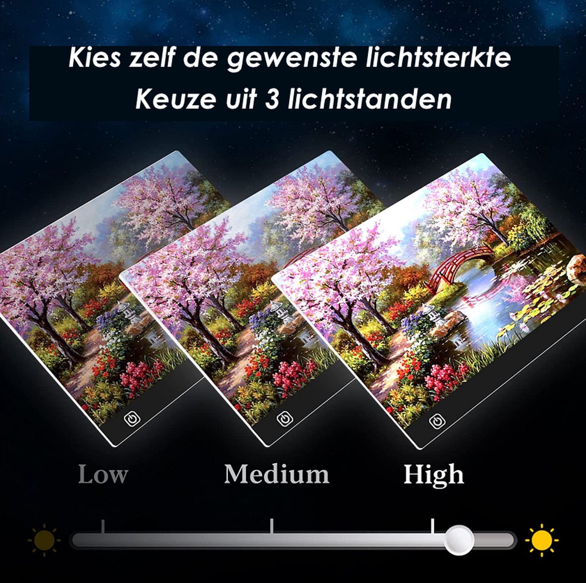 Led Lichtbak voor Tekenen - 3 lichtsterktes - Lightpad diamond painting ...