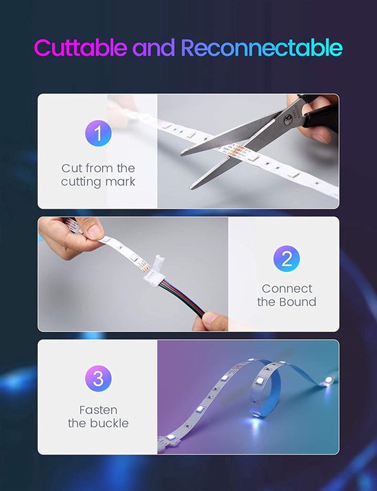 LED Strip - 15M - RGB Strip Lights - 5050 LED meerdere kleuren met IR ...