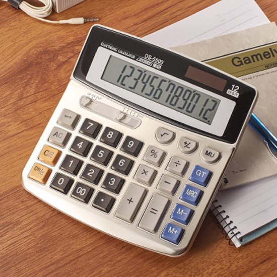 Calculator 12-cijferige desktopcalculator Standaardfunctie Dual Power ...