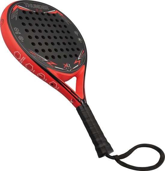 XQMax Thunder 2.0 Padelracket Inclusief Polskoord, Ronde Vorm, Zwart ...