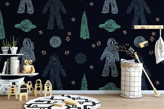 Hand Drawn Space Galaxy | Decoratie | Jongens behang | Kinderkamer ...