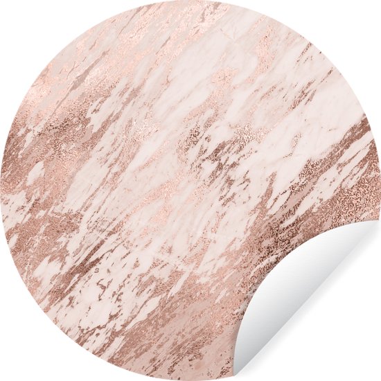 WallCircle - Muurstickers - Behangcirkel - Marmer - Roze - Patroon - 50x50 cm -... | bol