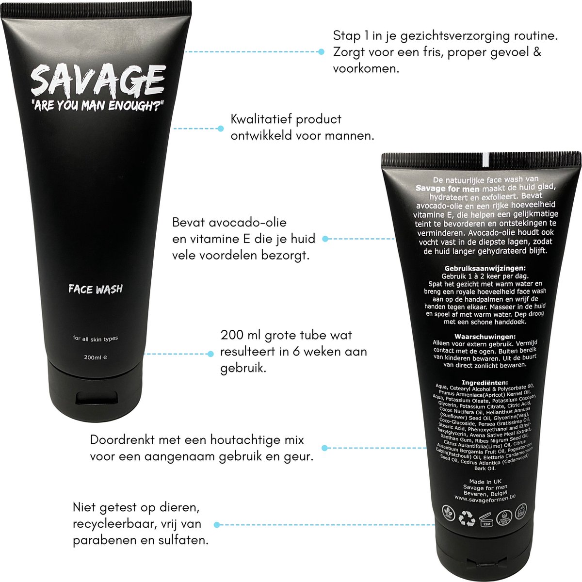 Savage For Men - Necessary Set - Gezichtsverzorging Mannen - Acne ...
