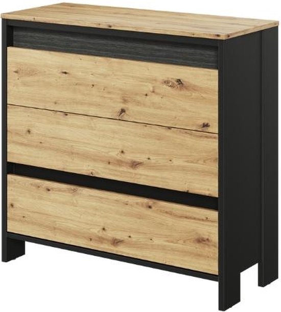 Spot Ladekast met LED verlichting - Artisan Eik/Zwart | bol