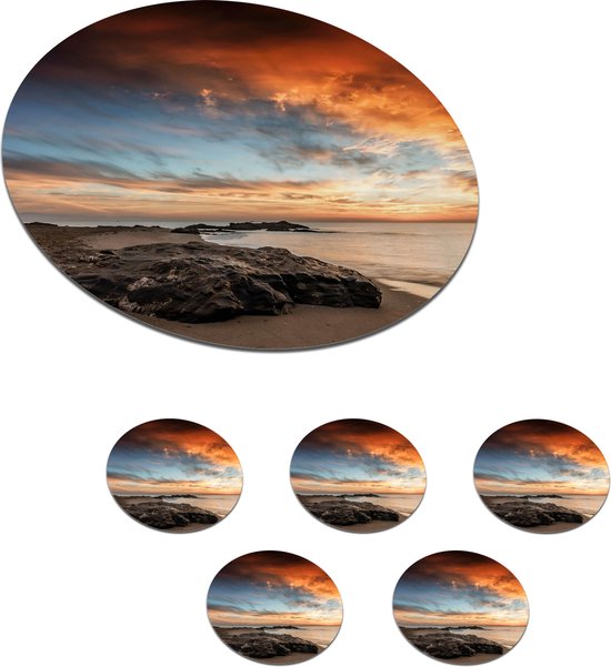 Onderzetters voor glazen - Rond - Strand - Stenen - Avond - Lucht ...