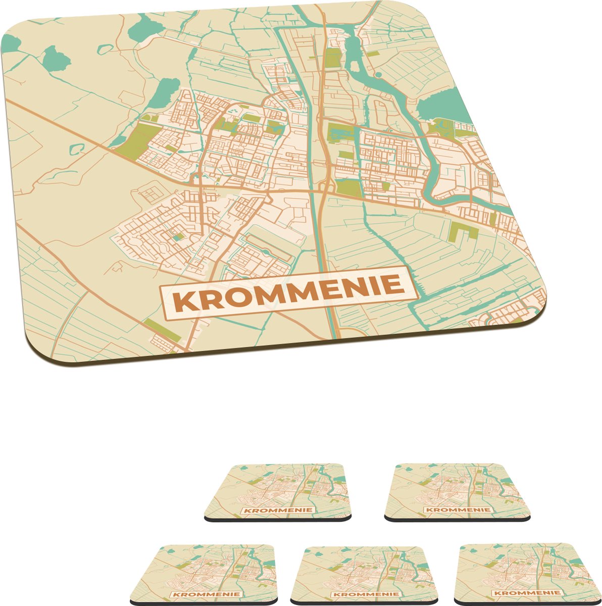 Onderzetters voor glazen - Krommenie - Kaart - Plattegrond - Stadskaart ...