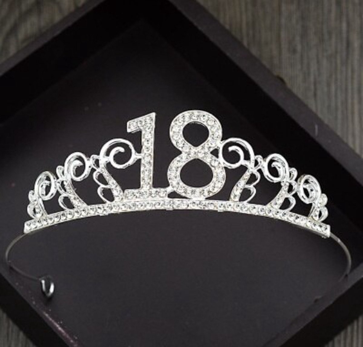 Fiory Tiara 18 Jaar zilver | Tiara met strass steentjes| Kroontje ...