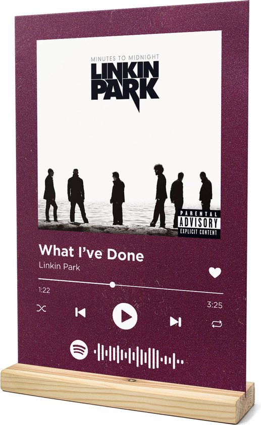 Songr Spotify Muziek Bordje - What I've Done - Linkin Park - 20x30 - Rood - Dibond... | bol.com