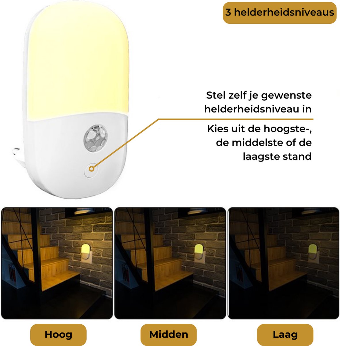 Lueas® -Nachtlampje met Bewegingssensor - LED Nachtlampje Stopcontact - Nachtlampje... | bol