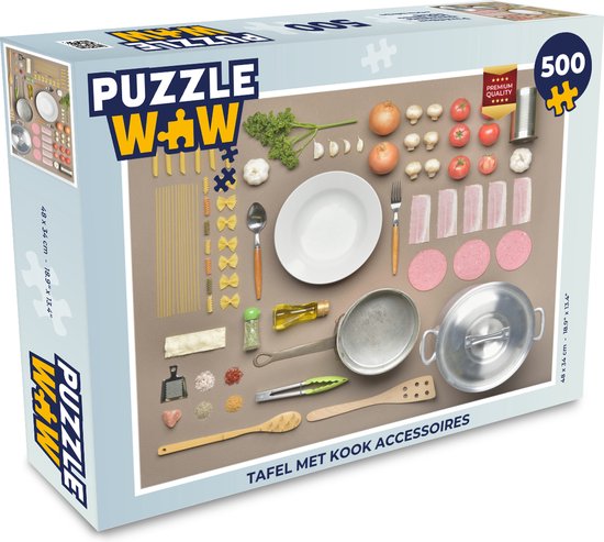 Puzzel Tafel met kook accessoires - Legpuzzel - Puzzel 500 stukjes ...