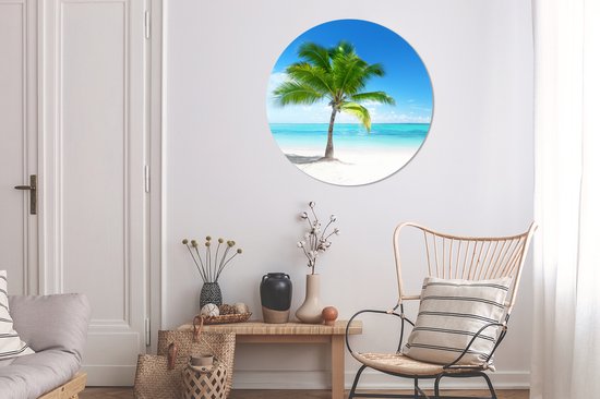 WallCircle - Behangcirkel - Behangsticker - Strand - Zee - Palmboom - Zelfklevend... | bol.com