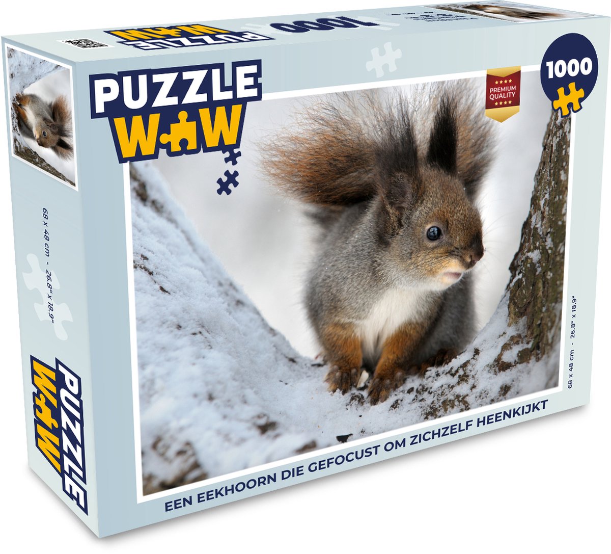 Puzzel Eekhoorn - Dier - Boom - Winter - Legpuzzel - Puzzel 1000 ...