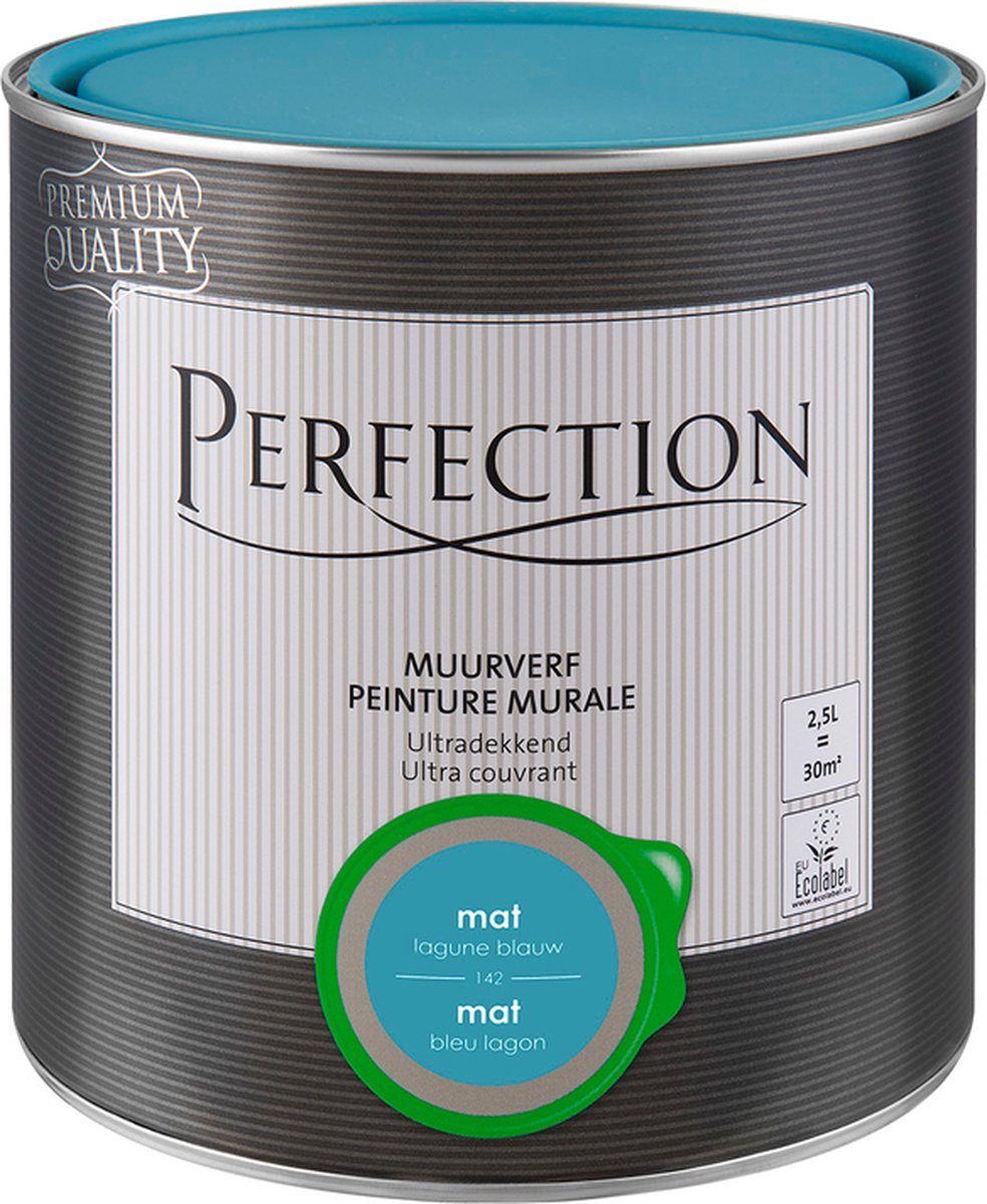Perfection Peinture pour les murs Ultra Opaque - Mat - Bleu Lagon - 30 ...