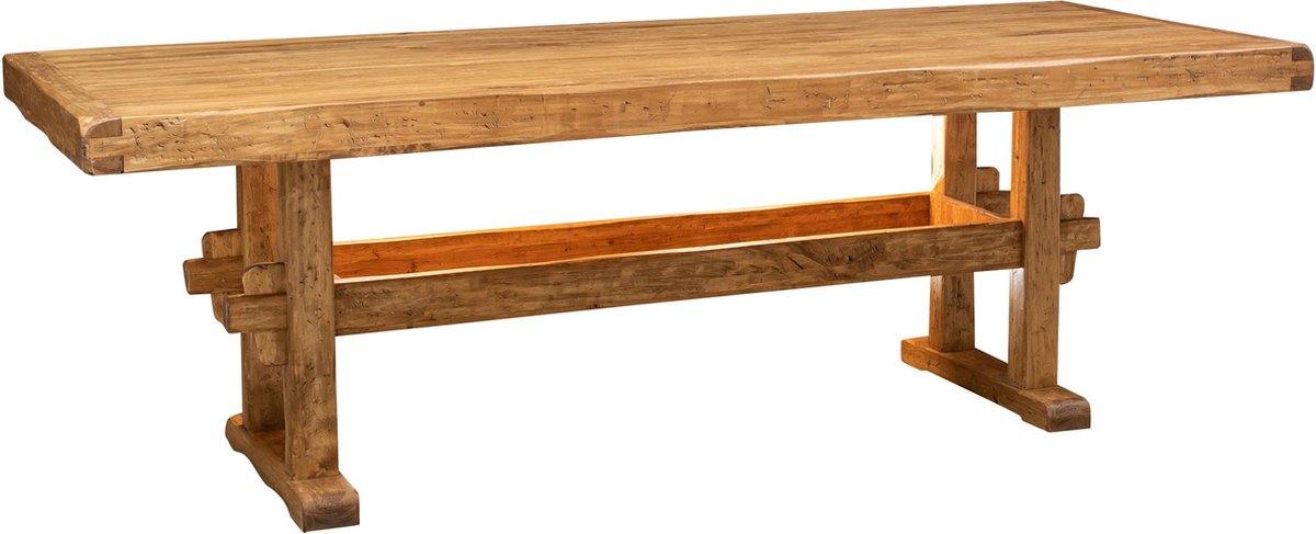 RUSTIEKE TAFEL IN MASSIEF HOUT VAN LINDEN NATUURLIJKE AFWERKING | bol.com