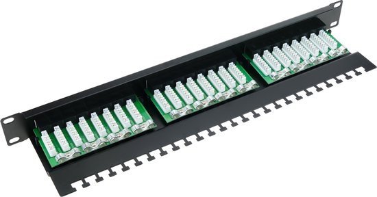RackMatic - Patchpaneel 24 RJ45 Cat.5e UTP 1U zwart met kabelorganizer ...