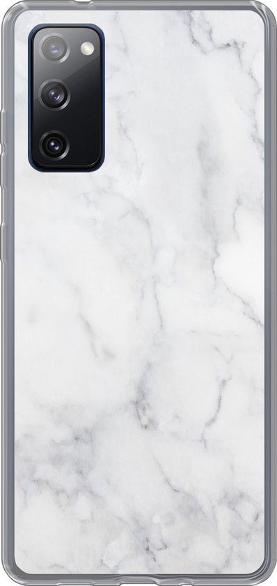 Telefoonhoesje Geschikt voor Samsung Galaxy S20 FE hoesje - Marmer print - Wit - Grijs... | bol