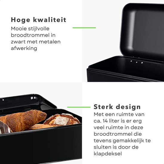 Cheqo® Broodtrommel - Verhouddoos - Brooddoos - Brood Bewaren - Metaal ...