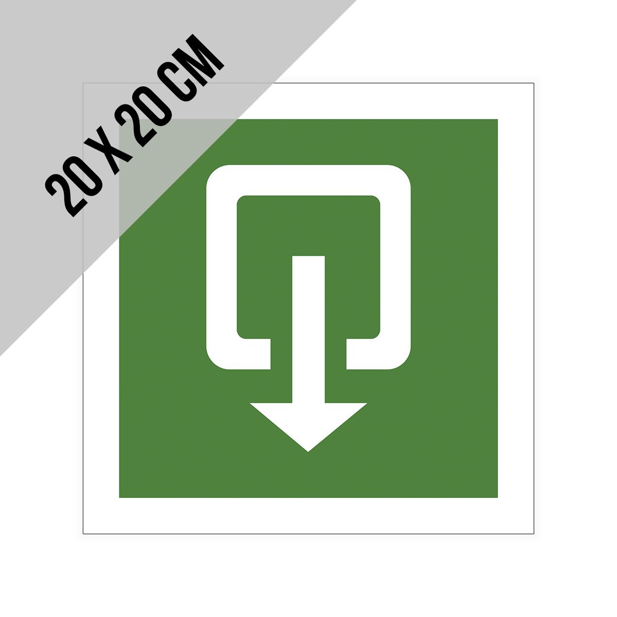 Pictogram/ bord | Nooduitgang symbool met pijl | 20 x 20 cm ...