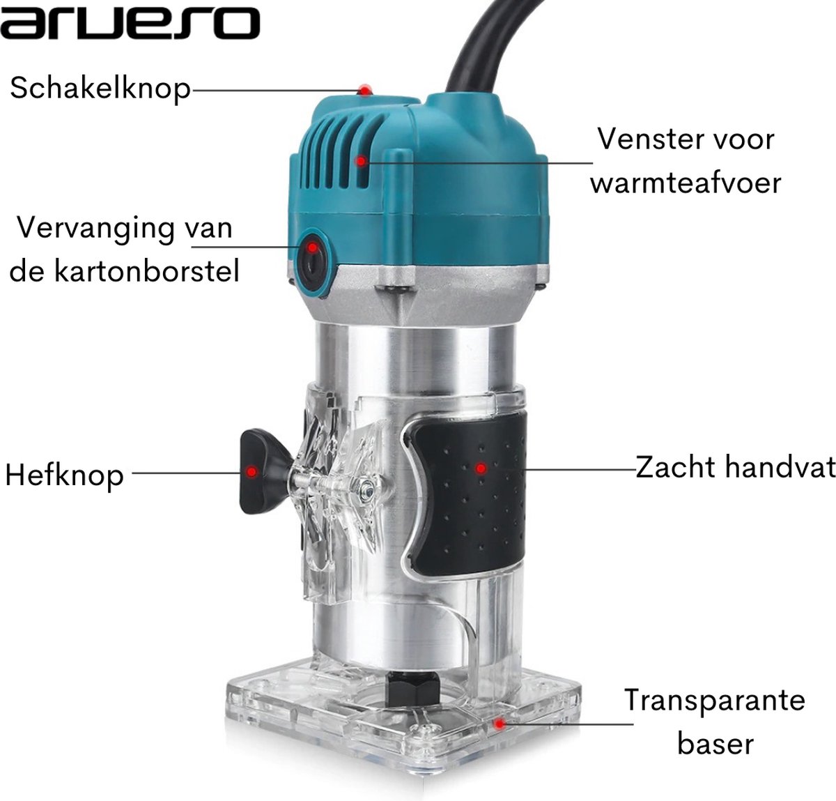 Arveso Bovenfrees - Kantenfrees - Frezenset Brede toepasbaarheid | bol.com