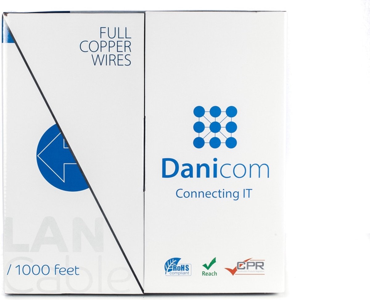 DANICOM CAT5E FTP 305 meter internetkabel op rol soepel - PVC (Fca) - netwerkkabel | bol.com