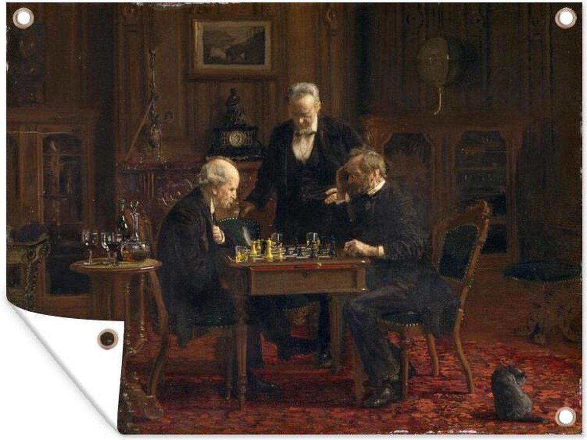 Tuinposter - Tuindoek - Tuinposters buiten - De schaakspelers - schilderij van Thomas... | bol.com