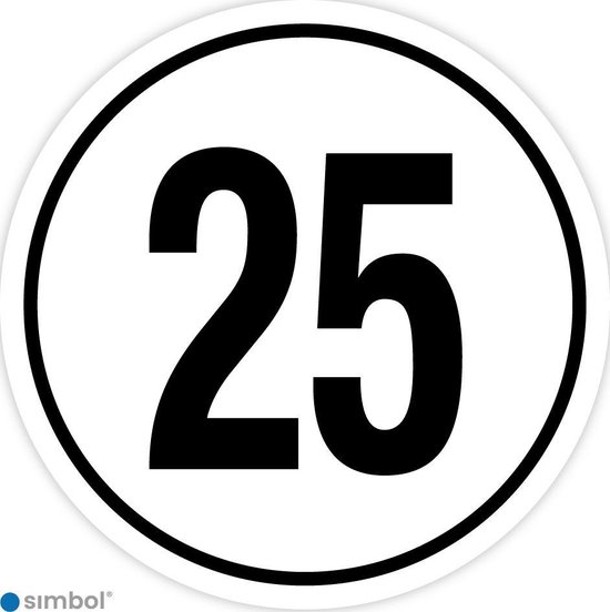 Simbol - Stickers Tempo 25 km - Tempostickers Maximaal 25 km - Duurzame ...