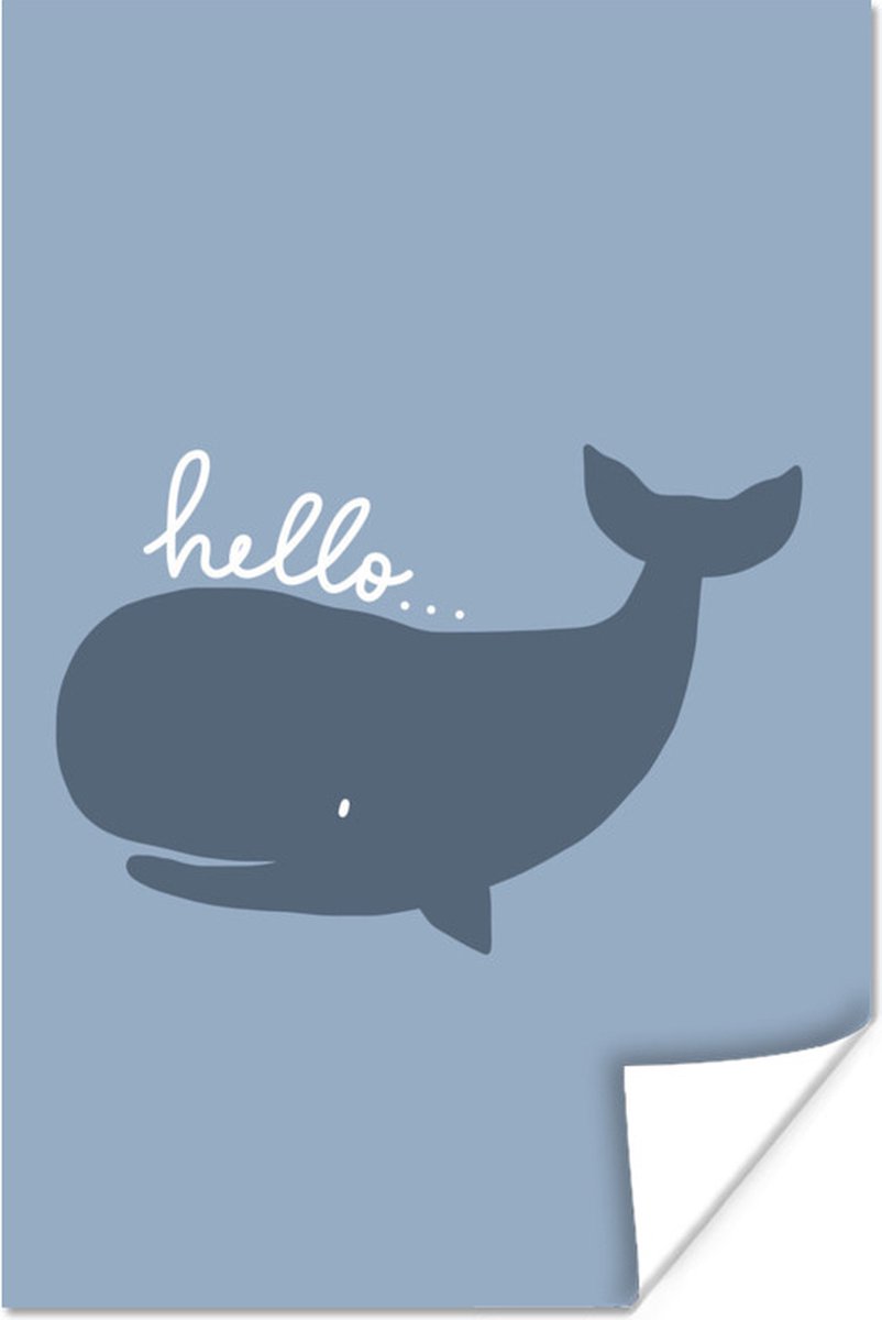 Poster Quotes - walvis - Hello... - Illustratie - Kinderen - Kind ...