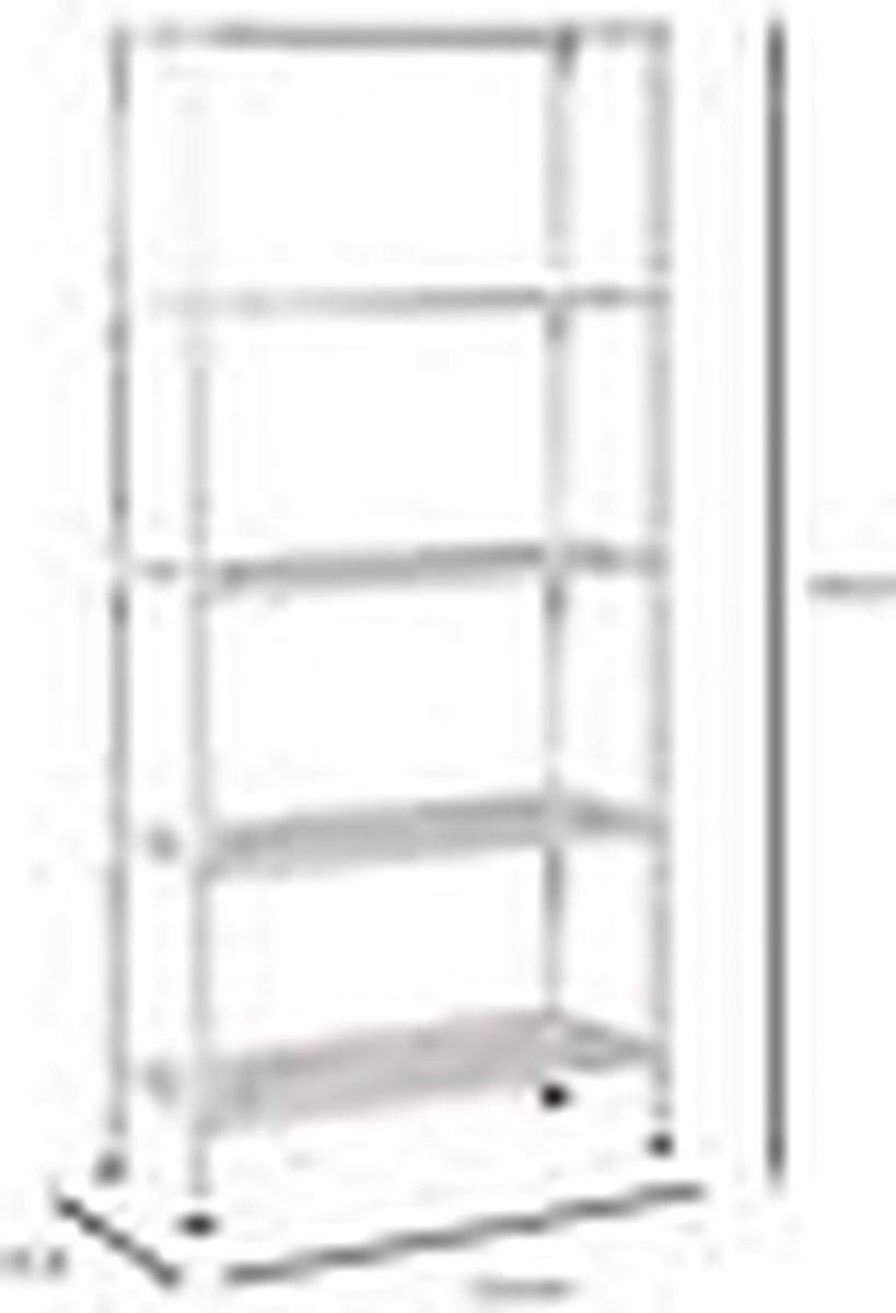 Metalen Opbergrek/Stellingkast met 5 legborden - 300kg draagkracht ...