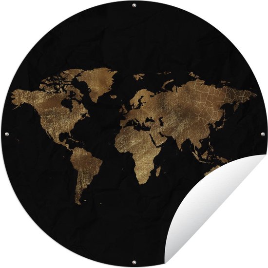 Carte du Wereldkaart Garden Circle - Marron - Vintage - 120x120 cm ...