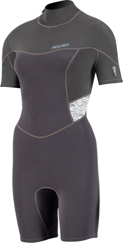 Prolimit Fire 2/2mm shorty backzip wetsuit black / ivory | bol