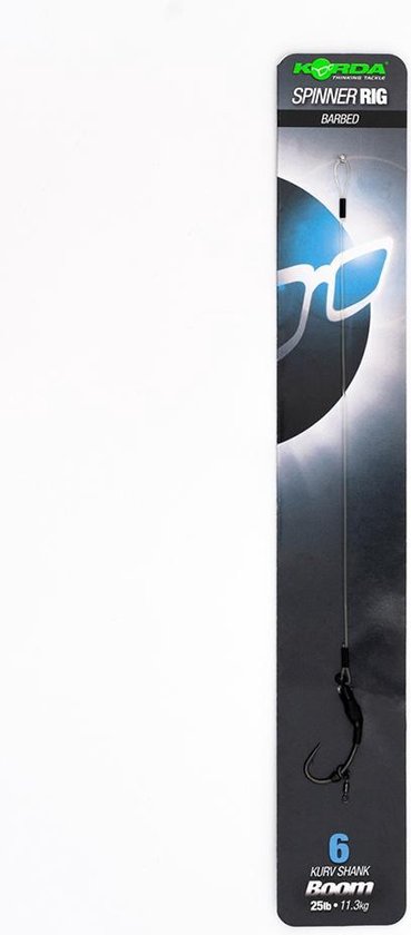 Korda Spinner Rig Kurv Boom - Barbed - Onderlijn - 7 Inch - Haakmaat 6 - Zwart | bol