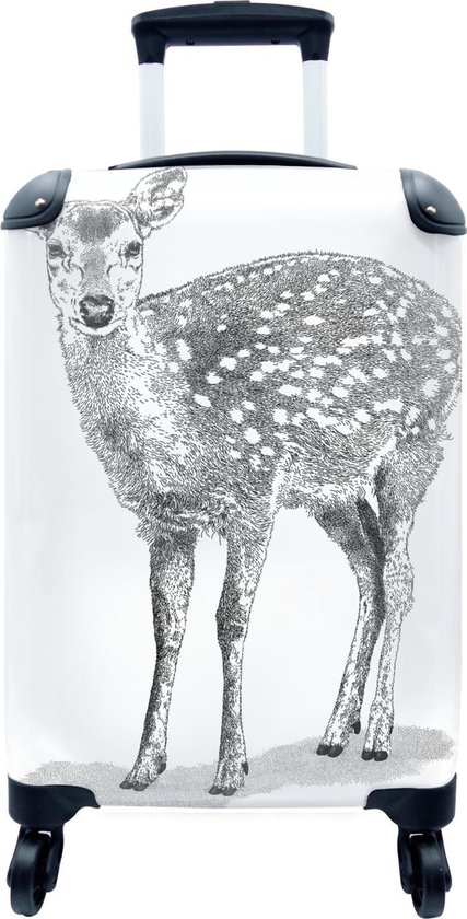 Koffer - tekening van een eenzame ree - Past binnen 55x40x20 cm en ...