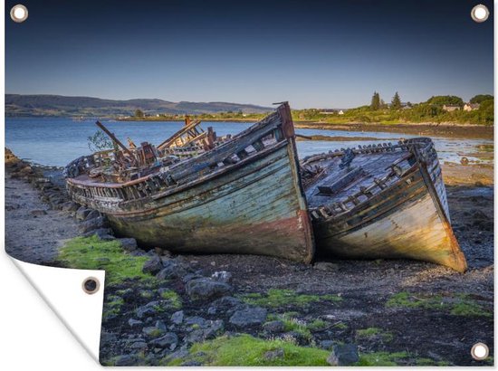 Tuinposter - Tuindoek - Tuinposters buiten - Verlaten schepen op Mull ...