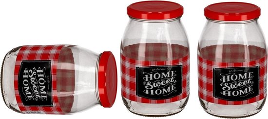 10x Transparante voorraadpotten/jampotten/inmaakpotten met schroefdop 1 ...