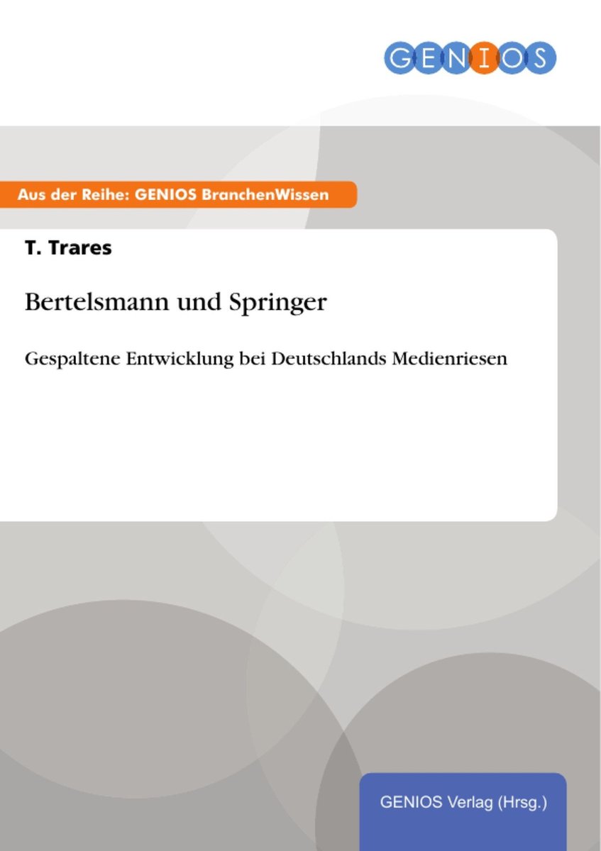 Bertelsmann und Springer (ebook), t. Trares | 9783737926867 | Boeken | bol
