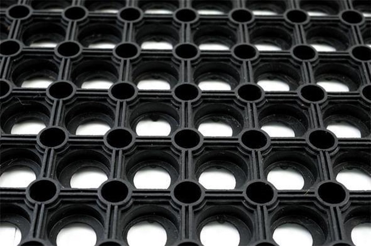 1x Rubberen deurmatten/schoonloopmatten zwart 40 x 60 cm - Deurmat ...