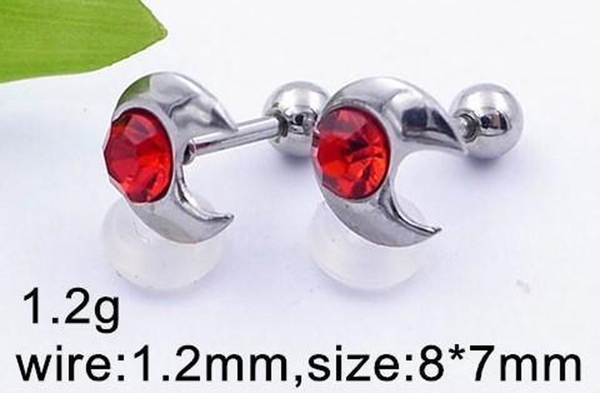 Helixpiercing tragus piercing steentje maan | bol