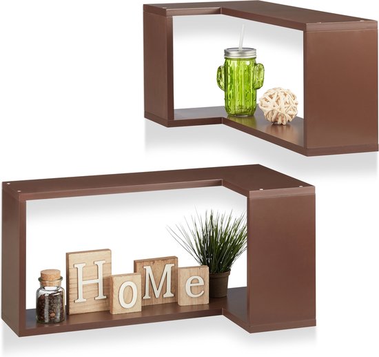 Relaxdays wandplank hoekmodel - boekenplank - CD-rek - kruidenrek ...