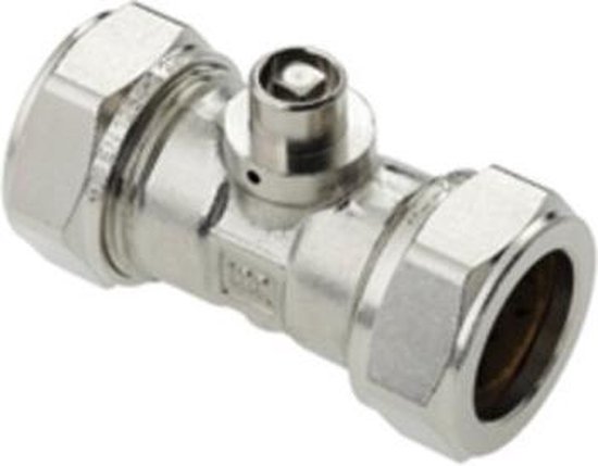 Bonfix knelkoppeling - Rechte koppeling met ontluchter - 15mm x 15mm - Vertint Messing | bol.com