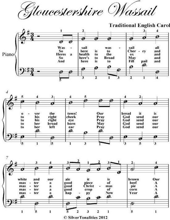 Gloucestershire Wassail Easy Piano Sheet Music (ebook), Traditional Carol |... | bol