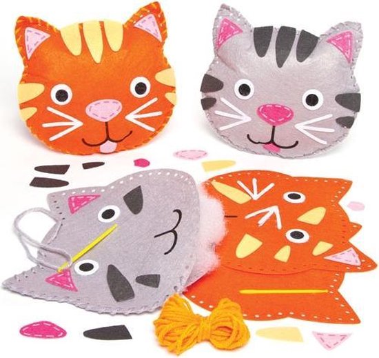 Maak ontwerp je eigen naaiset kussens kat - knutselspullen voor ...