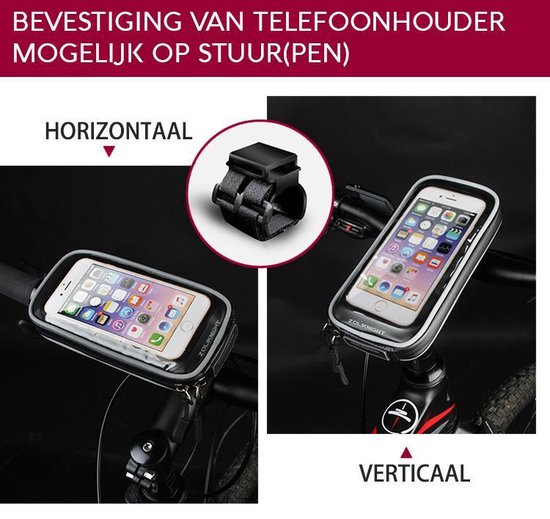 Telefoontas Fiets. Met waterdichte telefoonhouder voor op stuur of ...