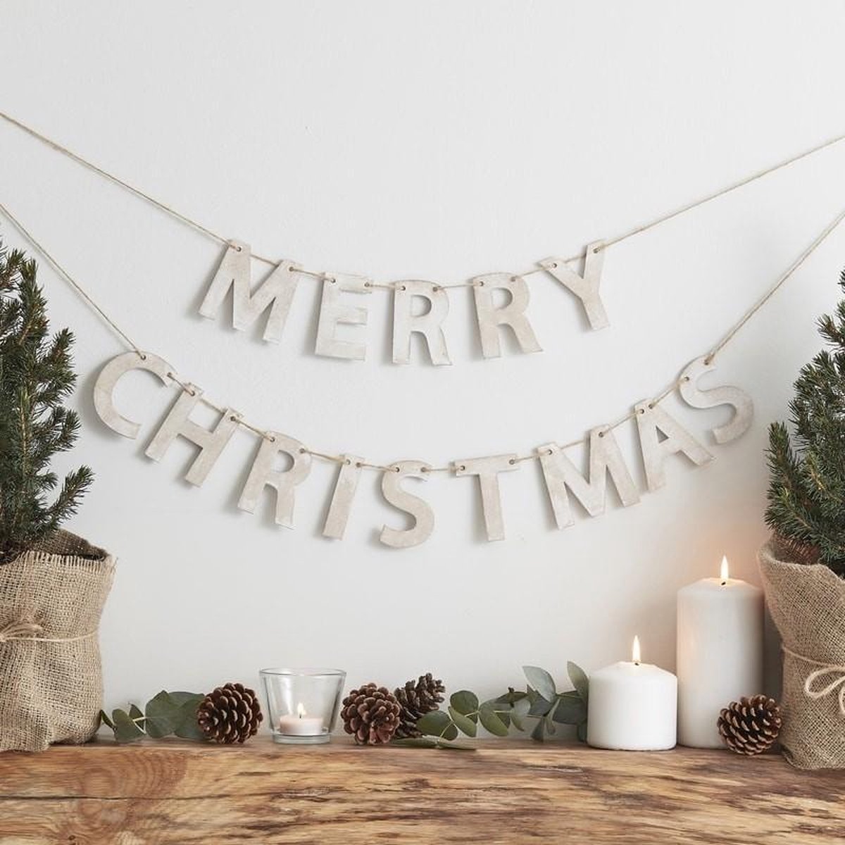 Houten MERRY CHRISTMAS slinger - Rustic Christmas | bol.com