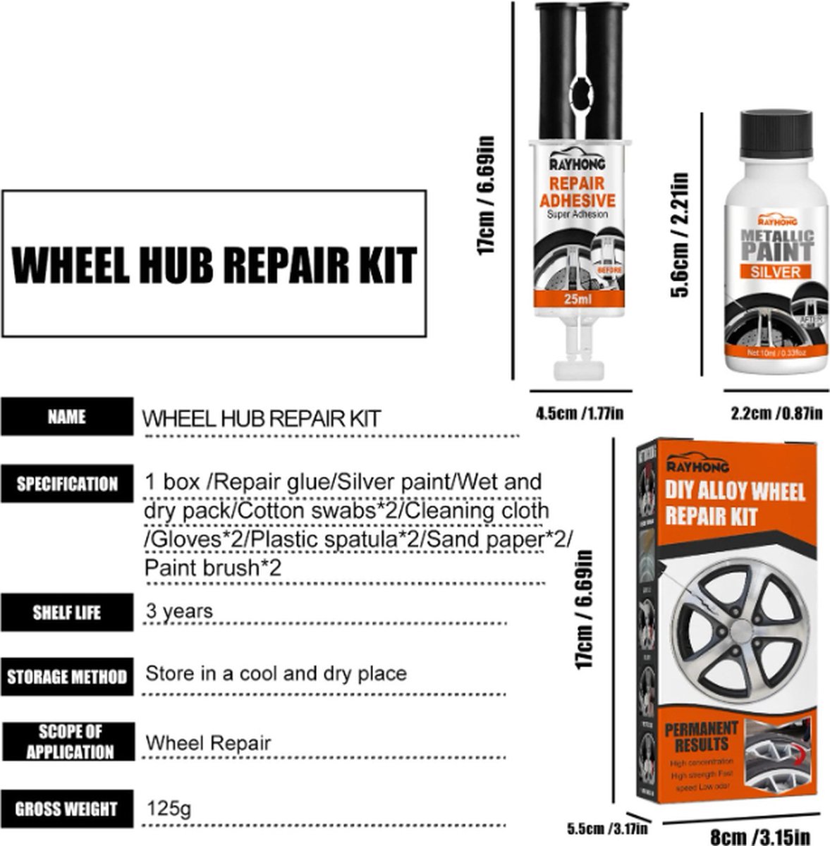 TLVX Velg reparatie set – Wiel kras reparatie kit – Kras verwijderen ...