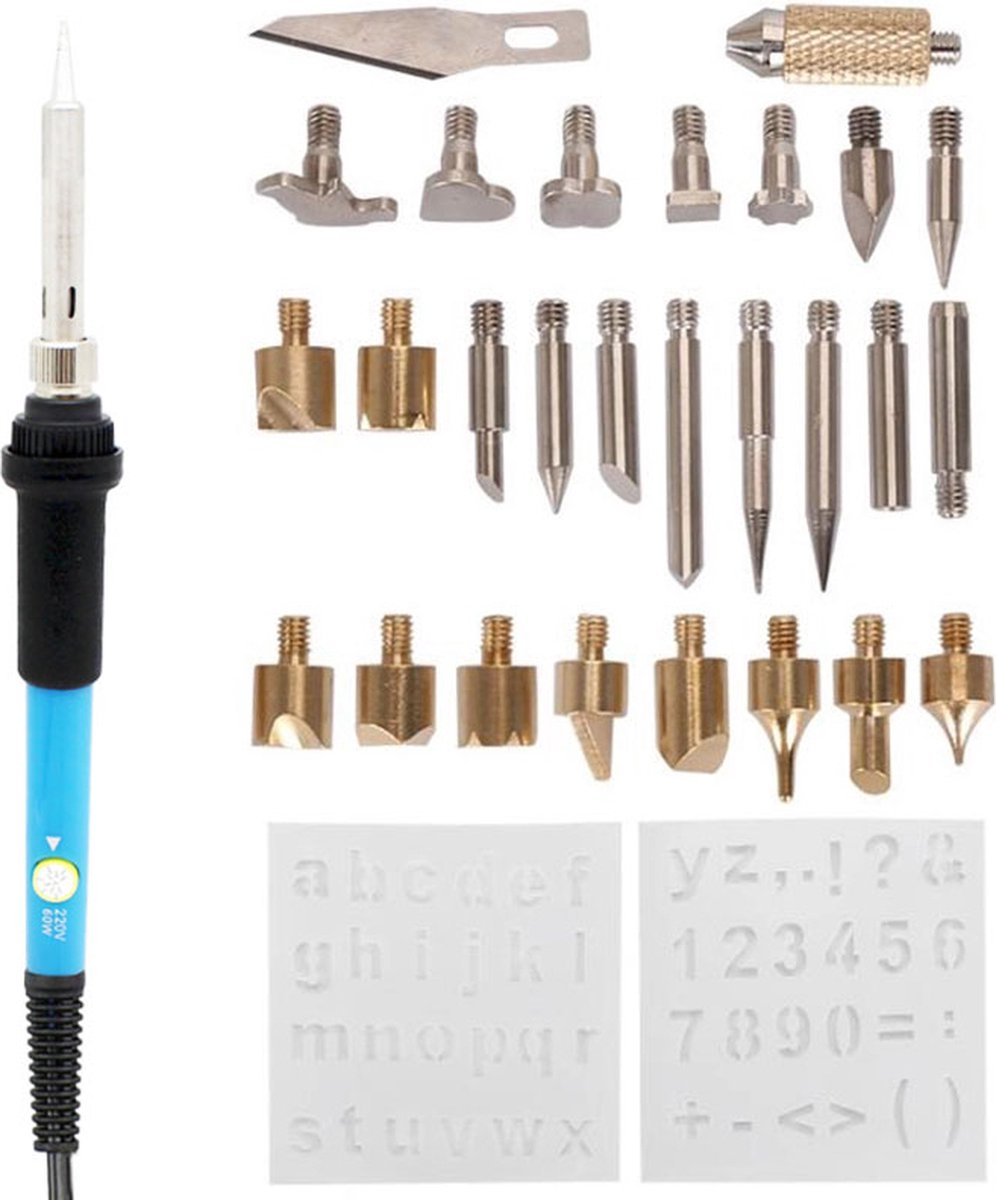 Houtbrander set 38-delig - Pyrografie - Houtbrander set - Complete set ...