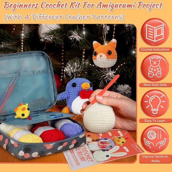 Haakset voor beginners, complete haakset met 4 verschillende ...