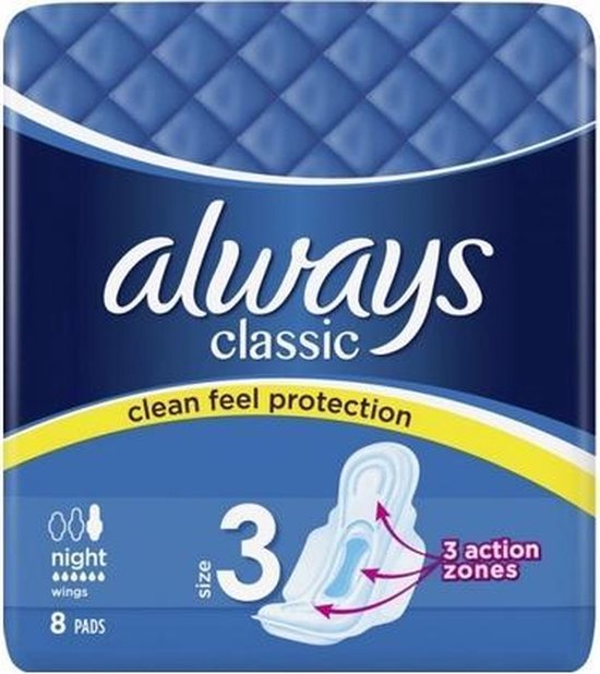 Always Classic Night - Clean Feel Protection - 1 x 8 stuks | bol