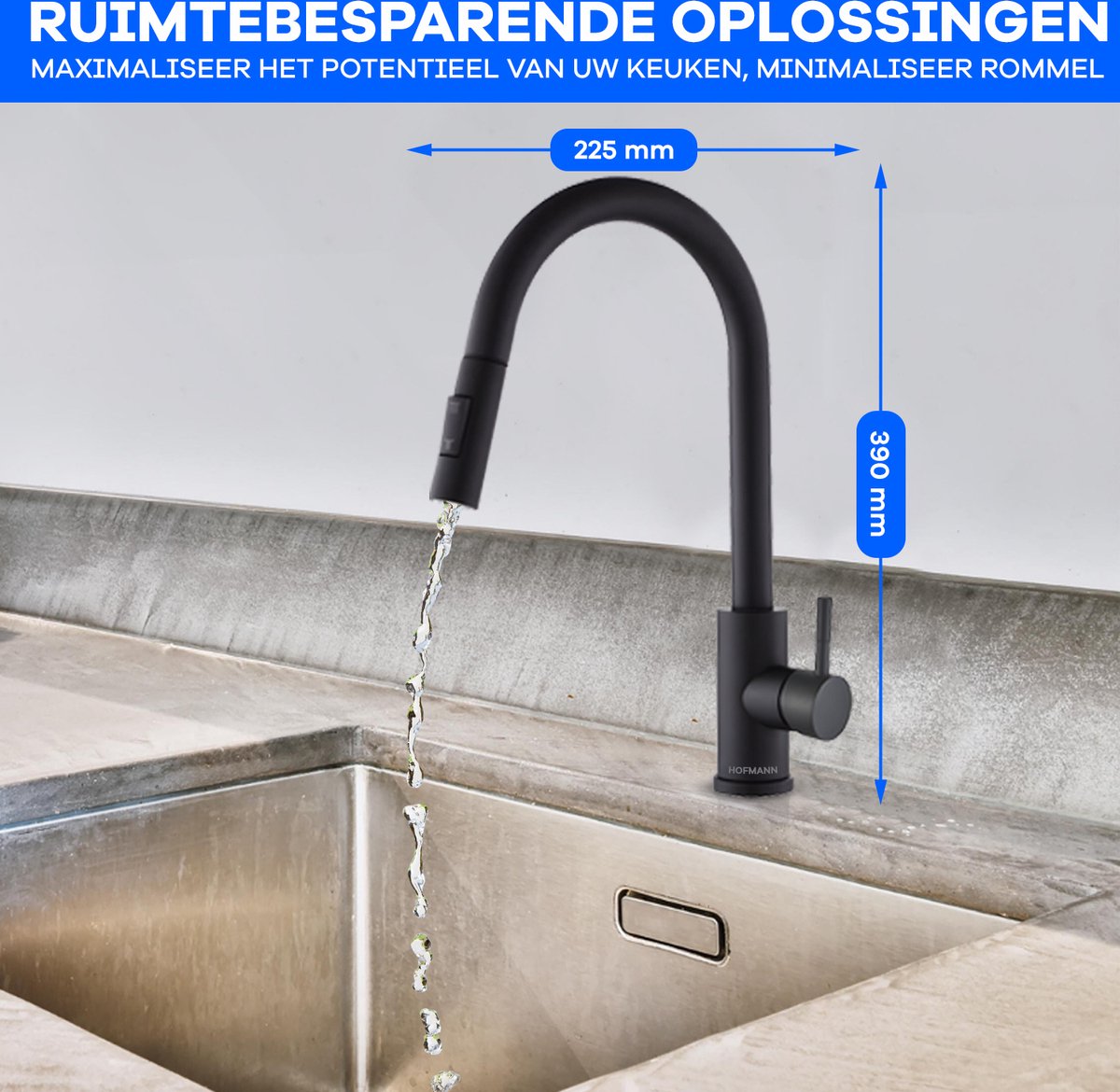 Waterbesparende Keukenkraan met Uittrekbare Uitloop - Handdouche - Uittrekbaar -... | bol