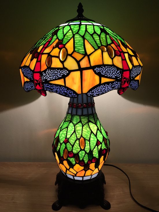 1ArtIndustry Tiffany lamp - Glas in lood tafellamp - Victoriaanse stijl ...